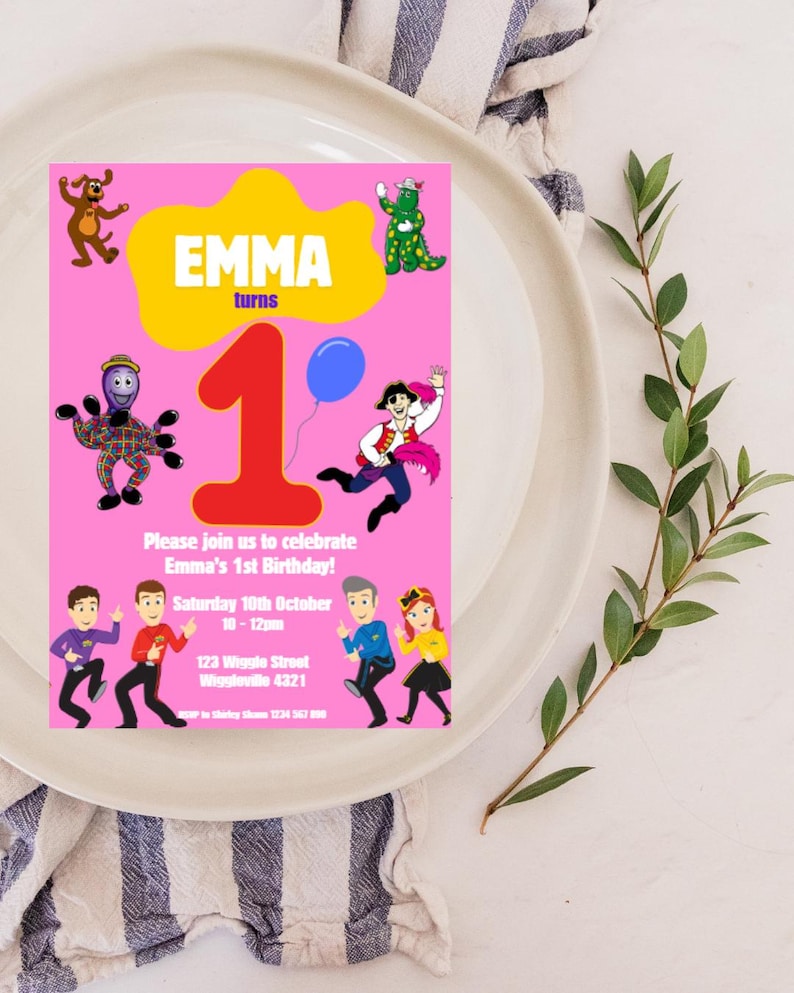 The Wiggles 1st Birthday Invitation - Etsy