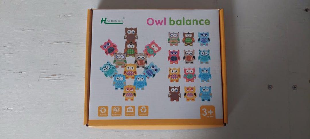 Owls Wooden Balancing & Building Blocks Acrobatics Set, Montessori ...