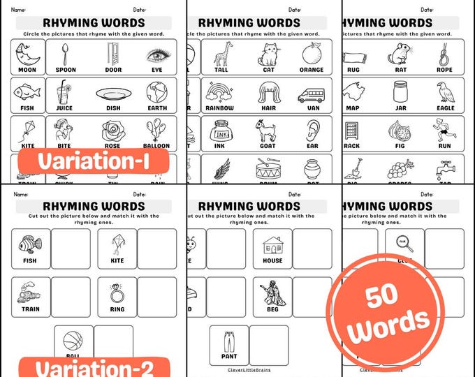 Rhyming Words, Rhyming Words Activity, Which Rhyming Word Doesn't ...