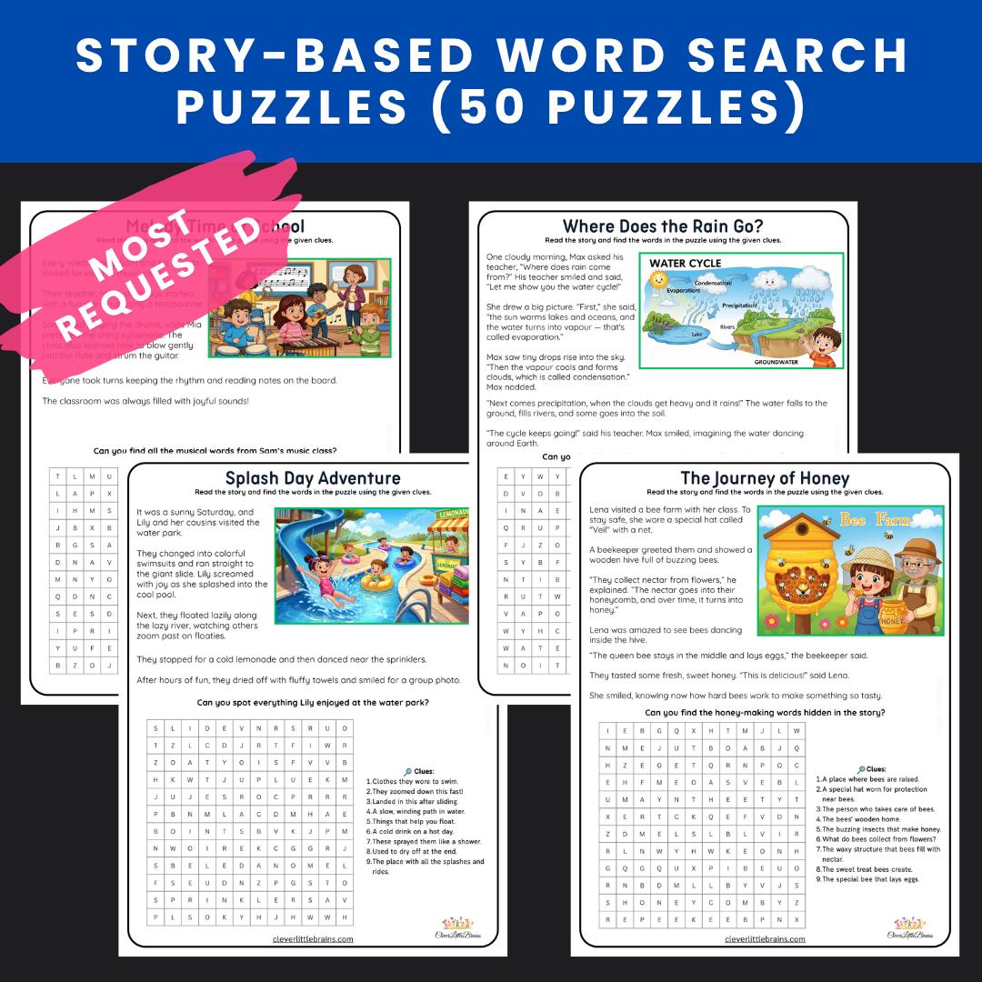 Story-based Word Search Puzzles for Kids | 50 Fun Literacy Printables ...