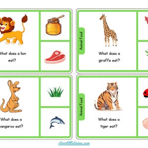 Animal & Its Food Clip Cards 40 Animal Food Matching Animals and Their ...