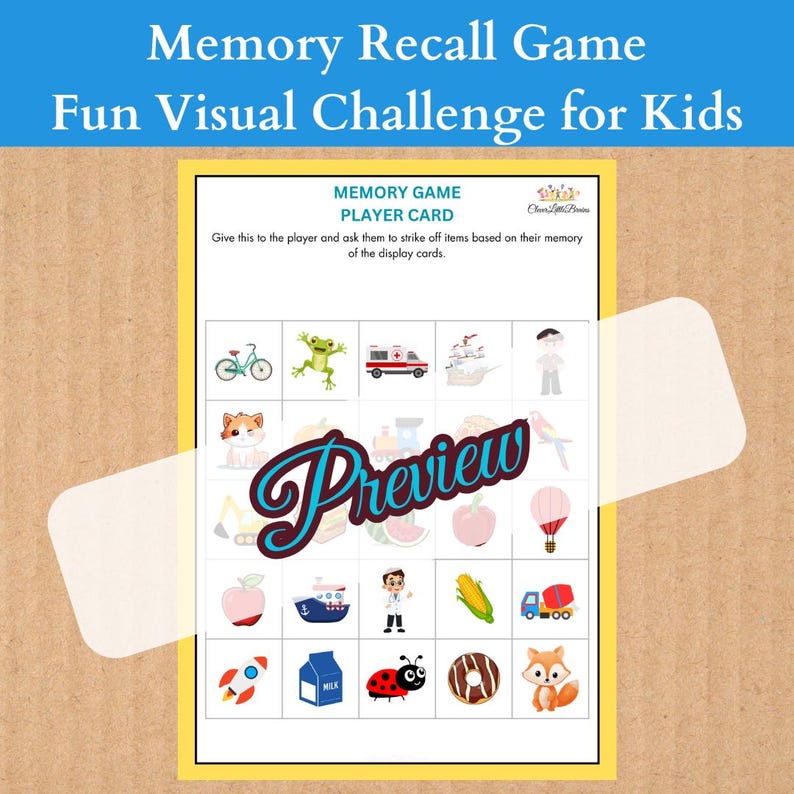 Memory Recall Game - Fun Visual Challenge for Kids | Printable Brain ...