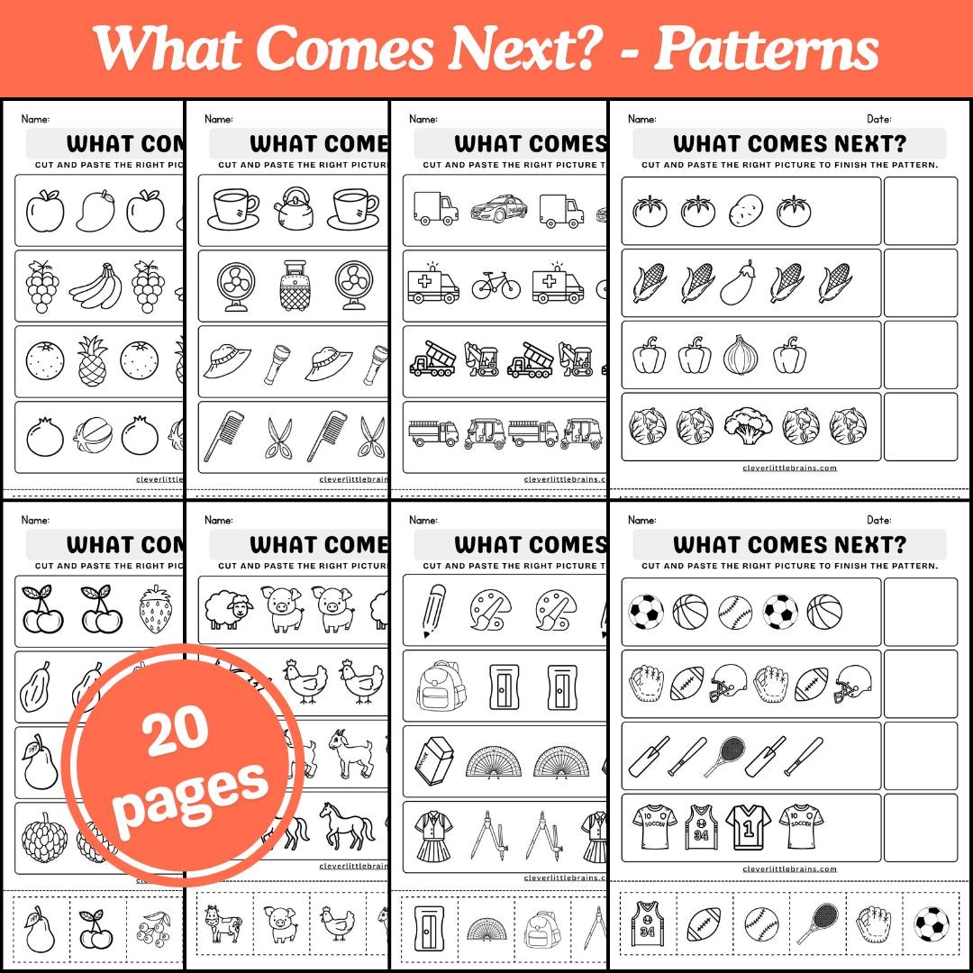 Pattern Worksheets for Kids | Printable Sequencing & Logic Activities ...