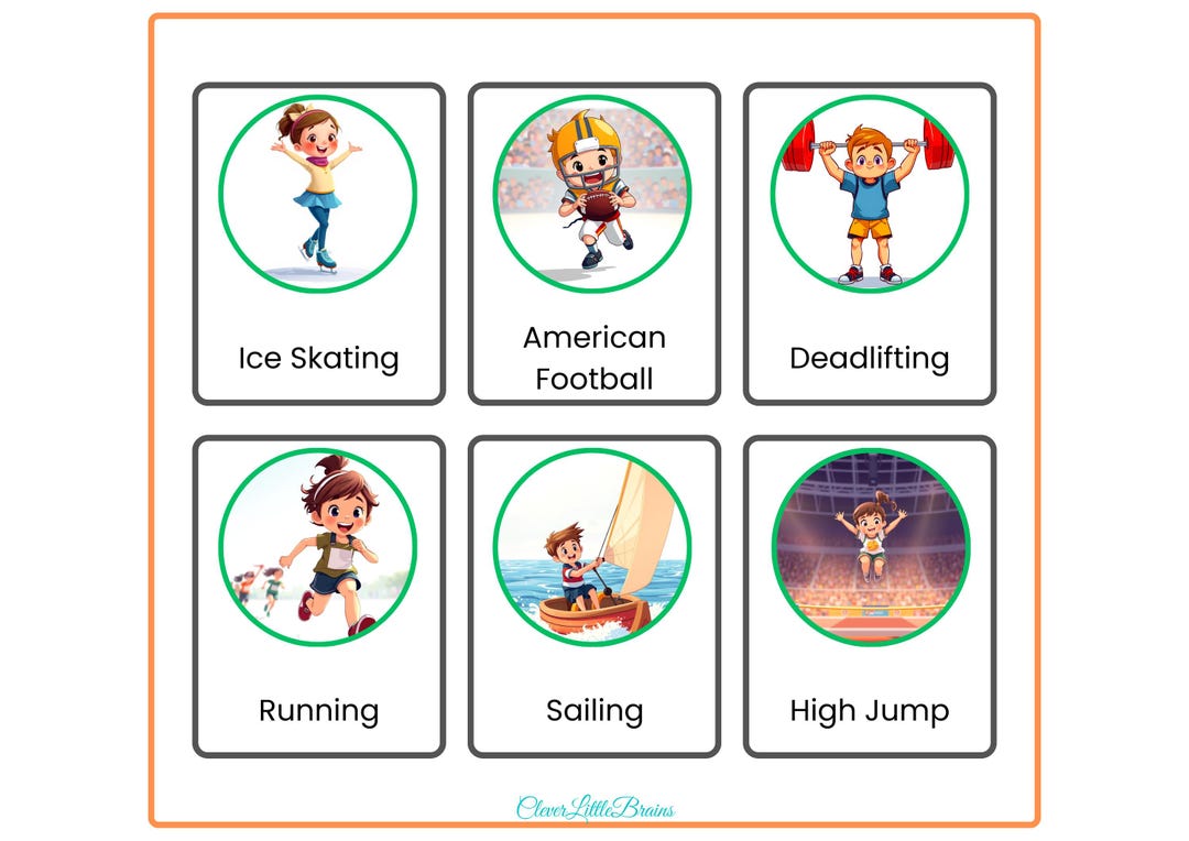 Sports Names Flashcards for Kids | Sports Names With Pictures in ...