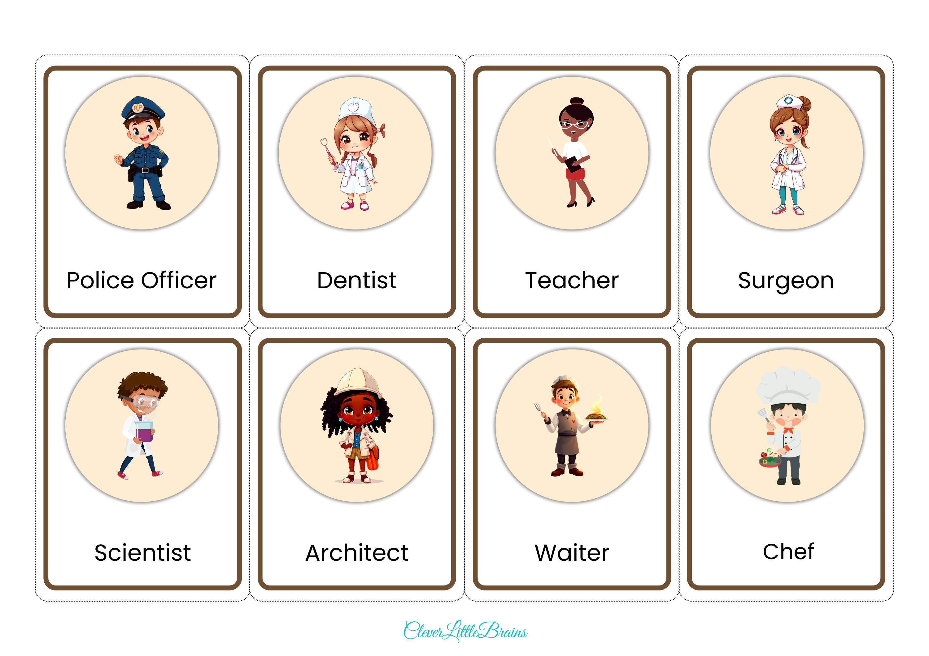 32 Profession Names Flashcards for Kids | Occupation Flashcards ...