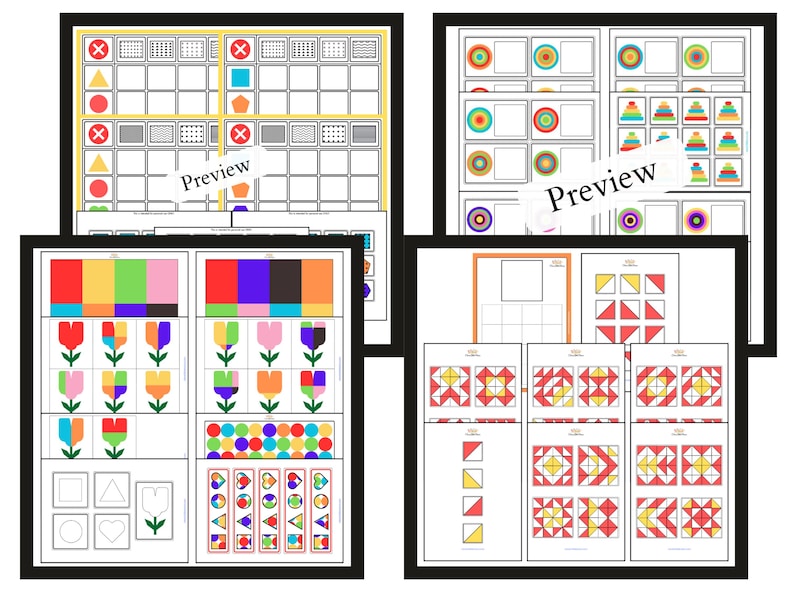 Brain Games & Logical Puzzles Bundle SET-1 | 25 Templates Set | Hand ...