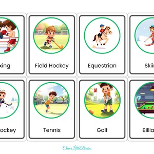 Sports Names Flashcards for Kids | Sports Names With Pictures in ...