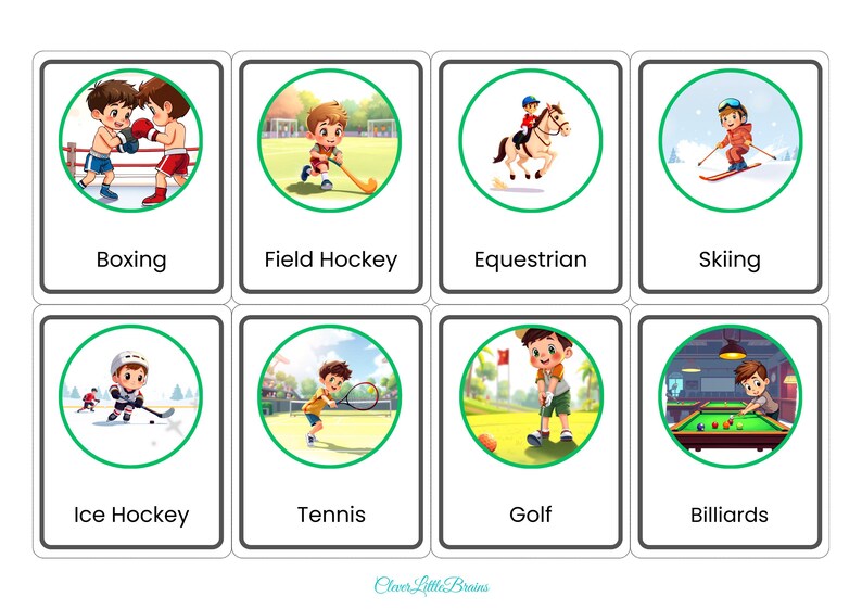 Sports Names Flashcards for Kids | Sports Names With Pictures in ...