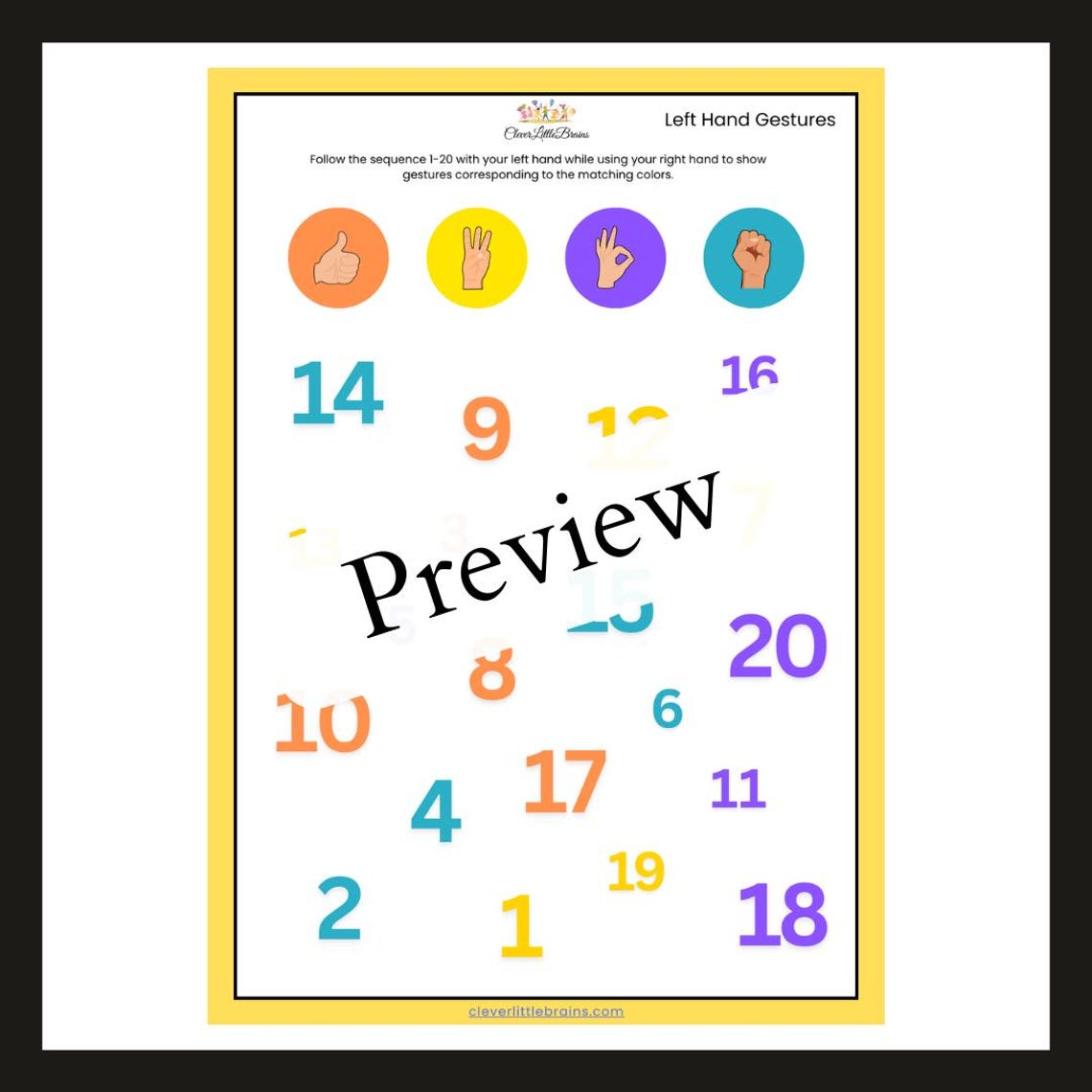 Number Sequencing & Hand Gesture Activity | Bilateral Coordination ...