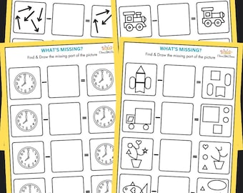 Spot & Draw the Missing Part | Drawing Challenge | Problem Solving and ...