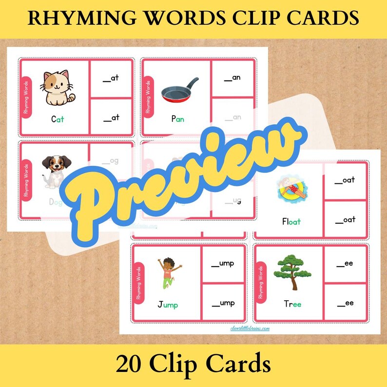 Rhyming Words Clip Cards | Missing Letters | Phonics | Vocabulary ...