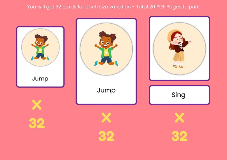 Action Verbs Flashcards | Montessori 3-part Nomenclature Action Verbs ...