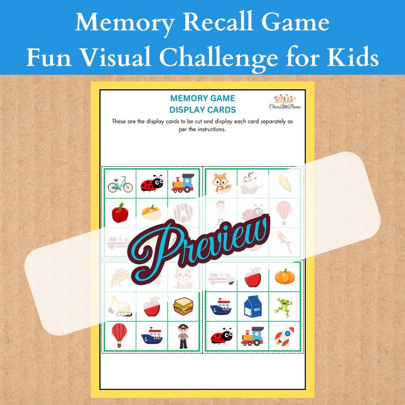 Memory Recall Game - Fun Visual Challenge for Kids | Printable Brain ...