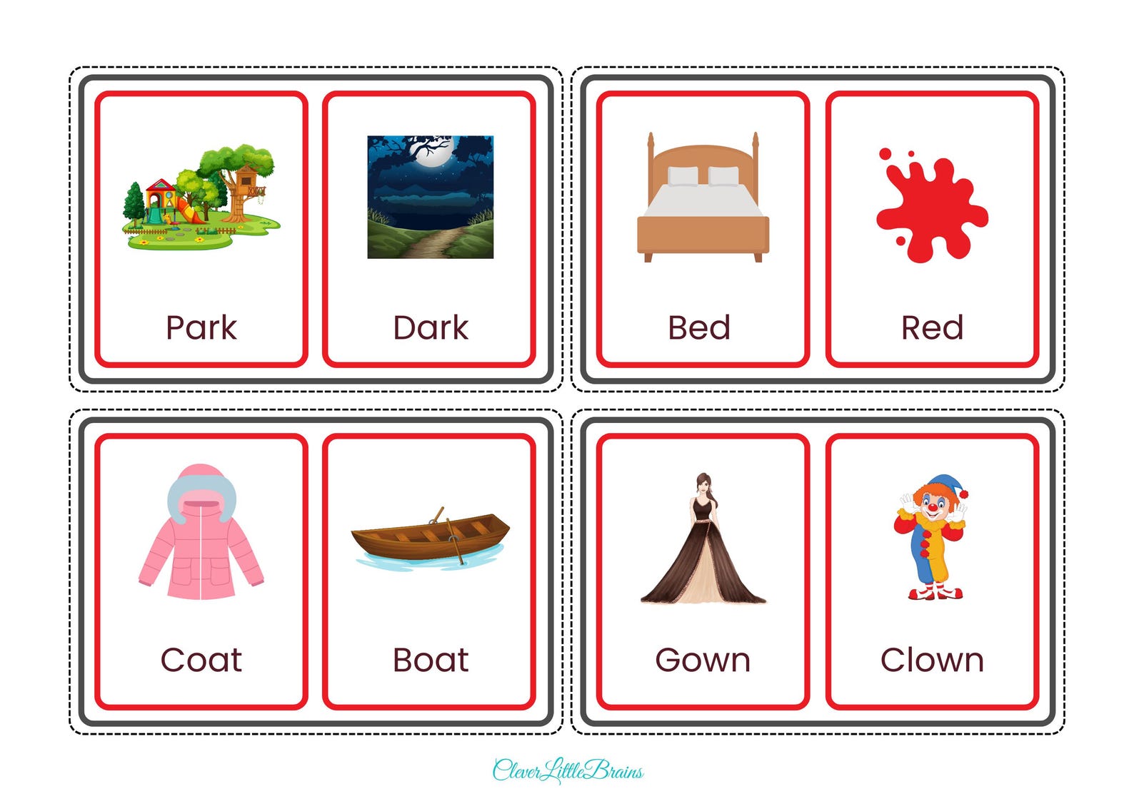 Rhyming Flashcards for Kids | Matching Rhyming Words With Pictures ...