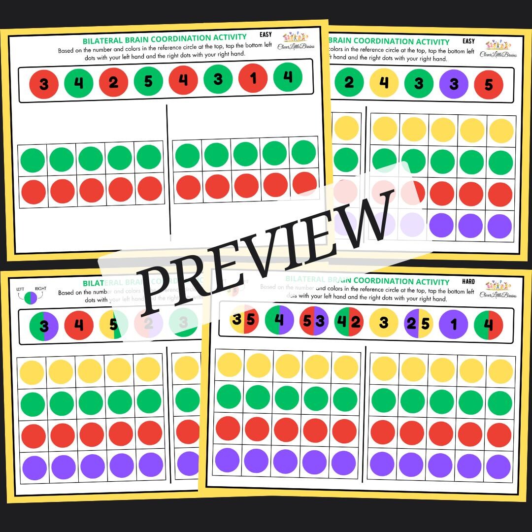 Number & Color Coordination Activity – Strengthen Bilateral ...