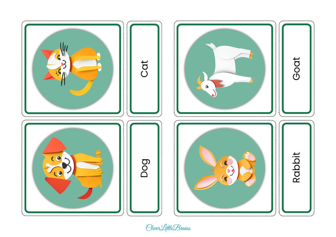 Domestic Animals Flashcards for Kids | Domestic & Farm Animals ...