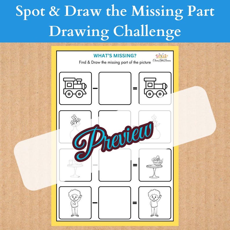Spot & Draw the Missing Part | Drawing Challenge | Problem Solving and ...