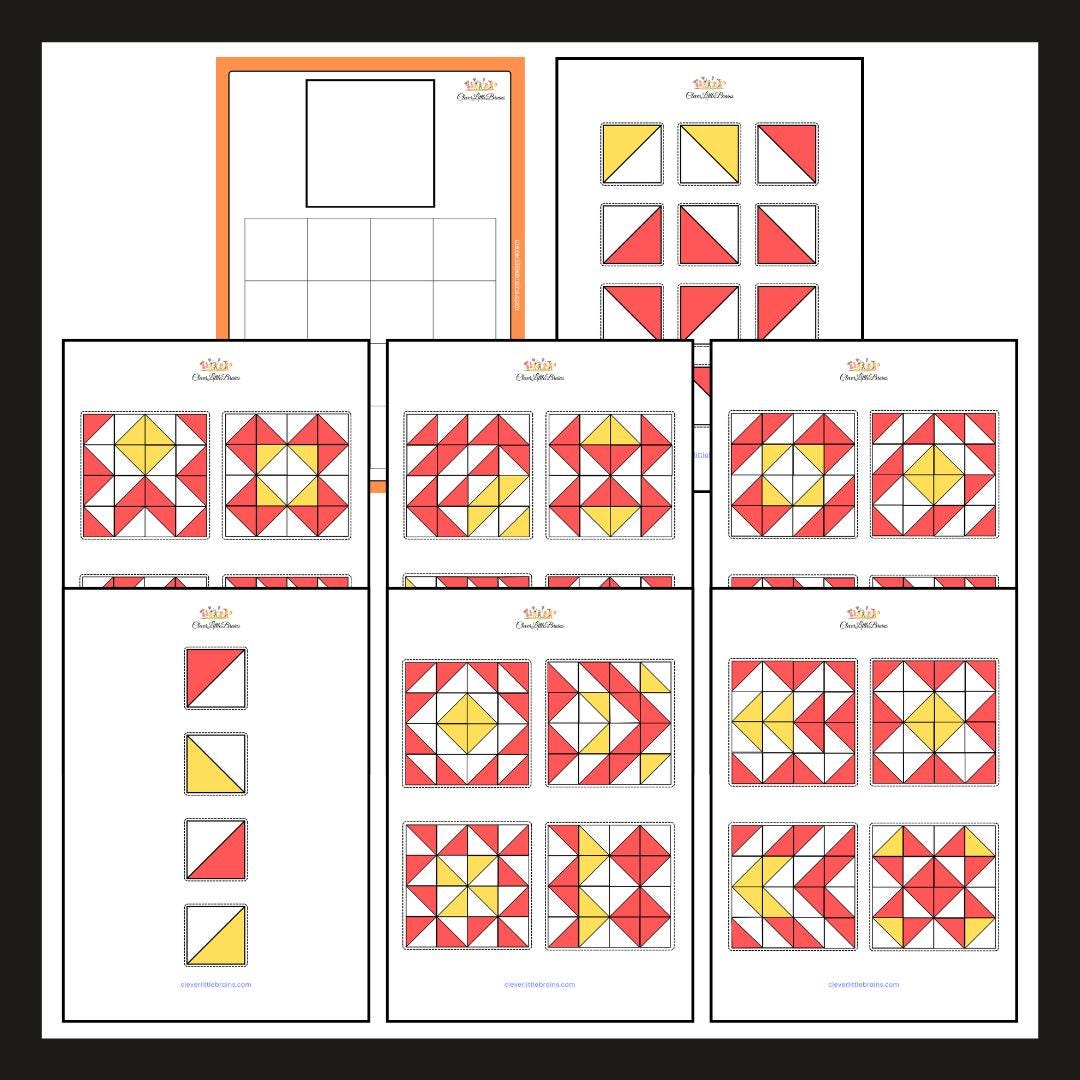 Symmetrical Triangle Matching Activity | Color and Shape Pattern ...