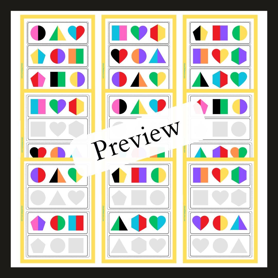 Color & Shape Matching Cards | Fun Symmetry Game for Kids | Educational ...