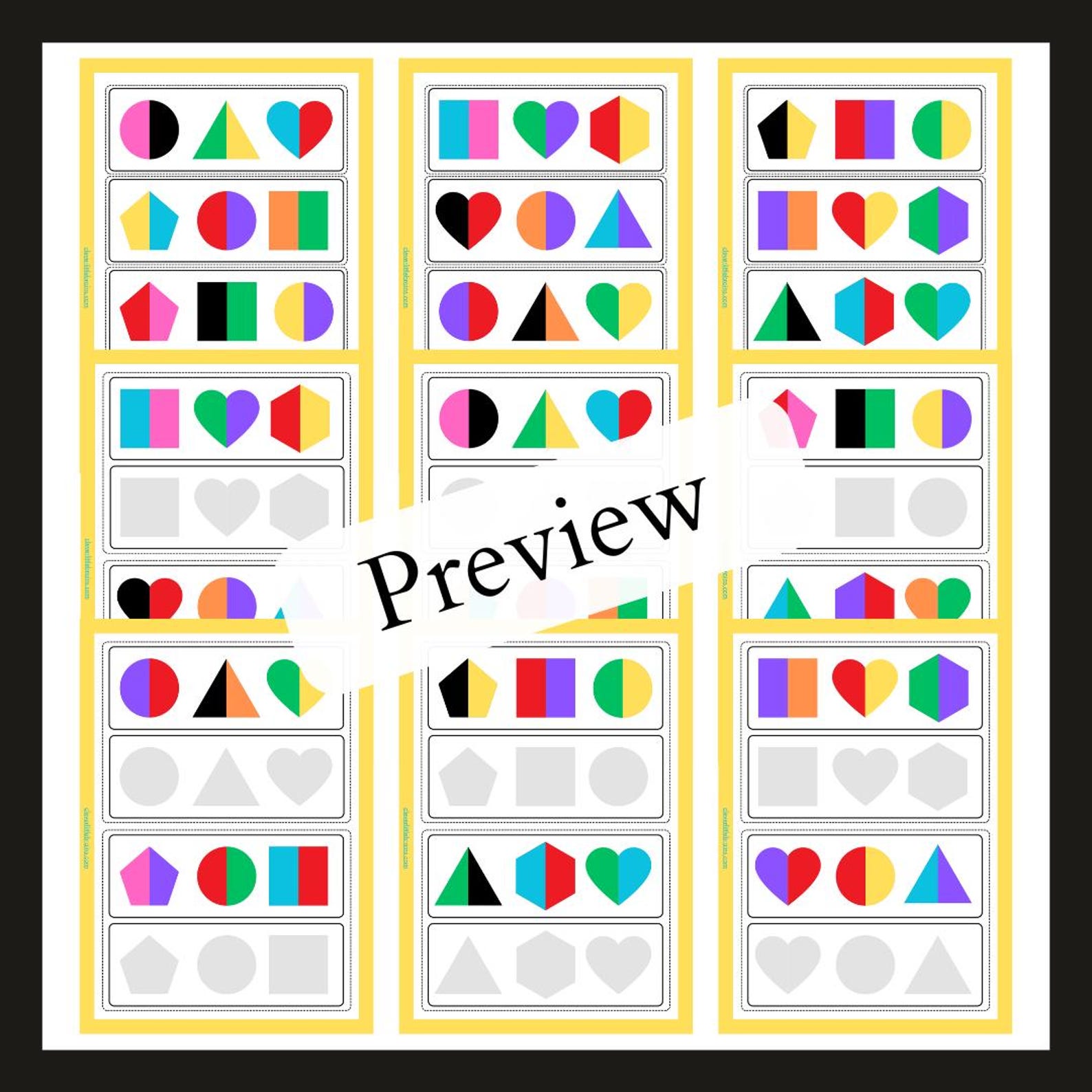 Color & Shape Matching Cards | Fun Symmetry Game for Kids | Educational ...