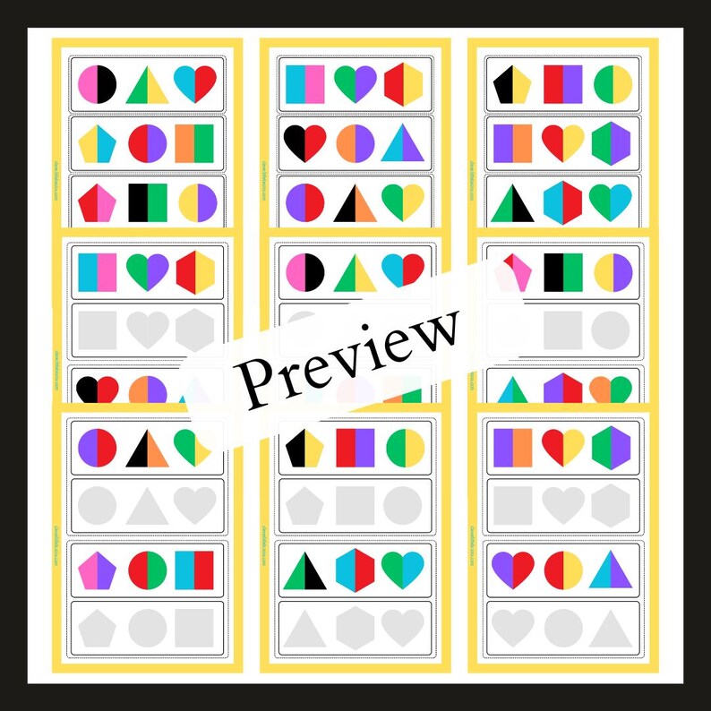 Color & Shape Matching Cards | Fun Symmetry Game for Kids | Educational ...