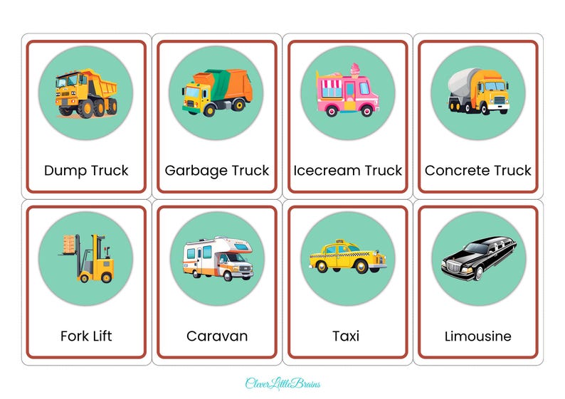 Road Transport Flashcards for Kids | Road Transport Names and Pictures ...