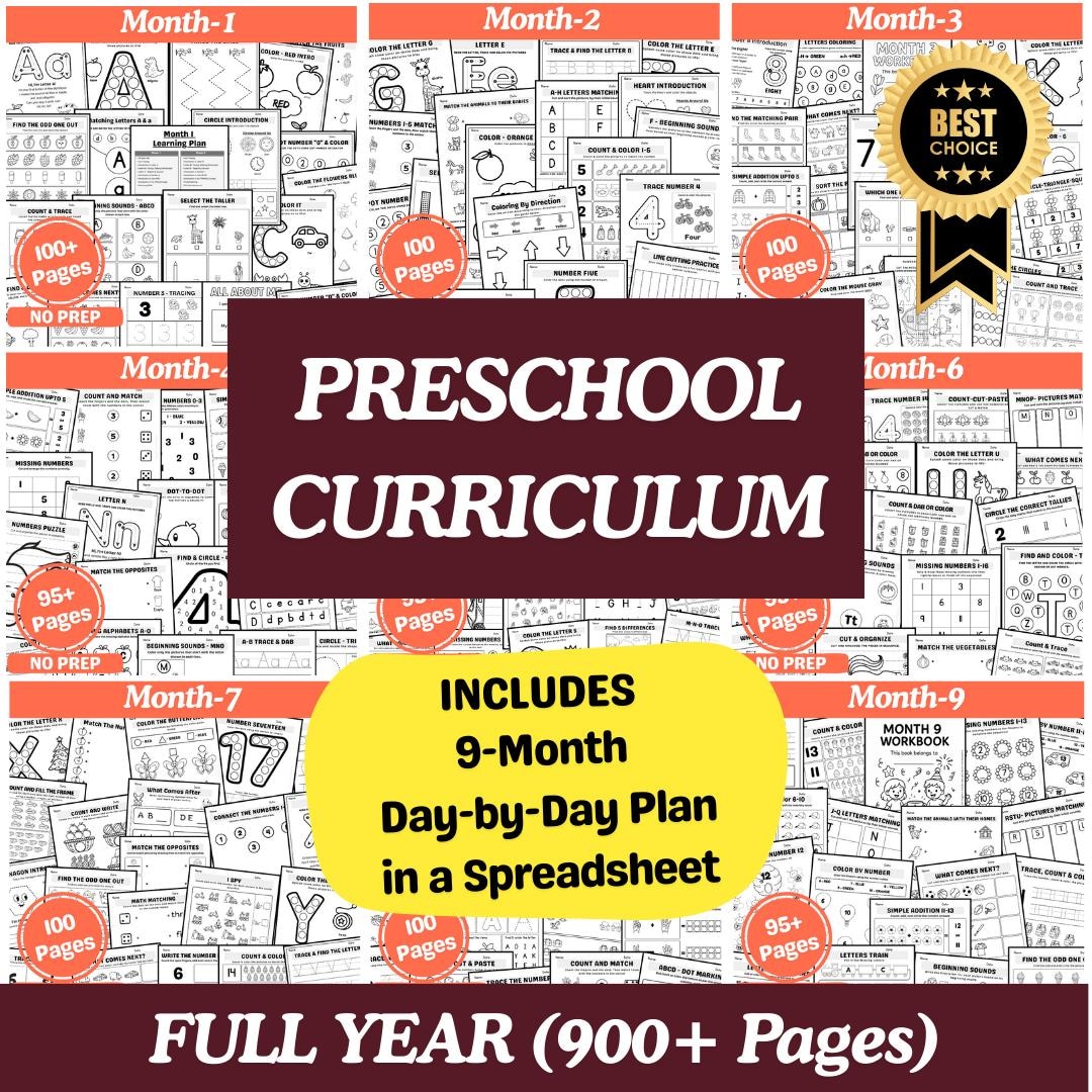 Preschool Curriculum Mega Bundle: Full Year (day-by-day) Learning Plan ...