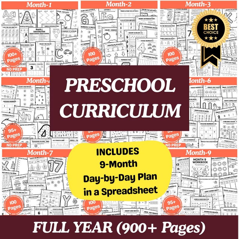 Preschool Curriculum Mega Bundle: Full Year (day-by-day) Learning Plan ...