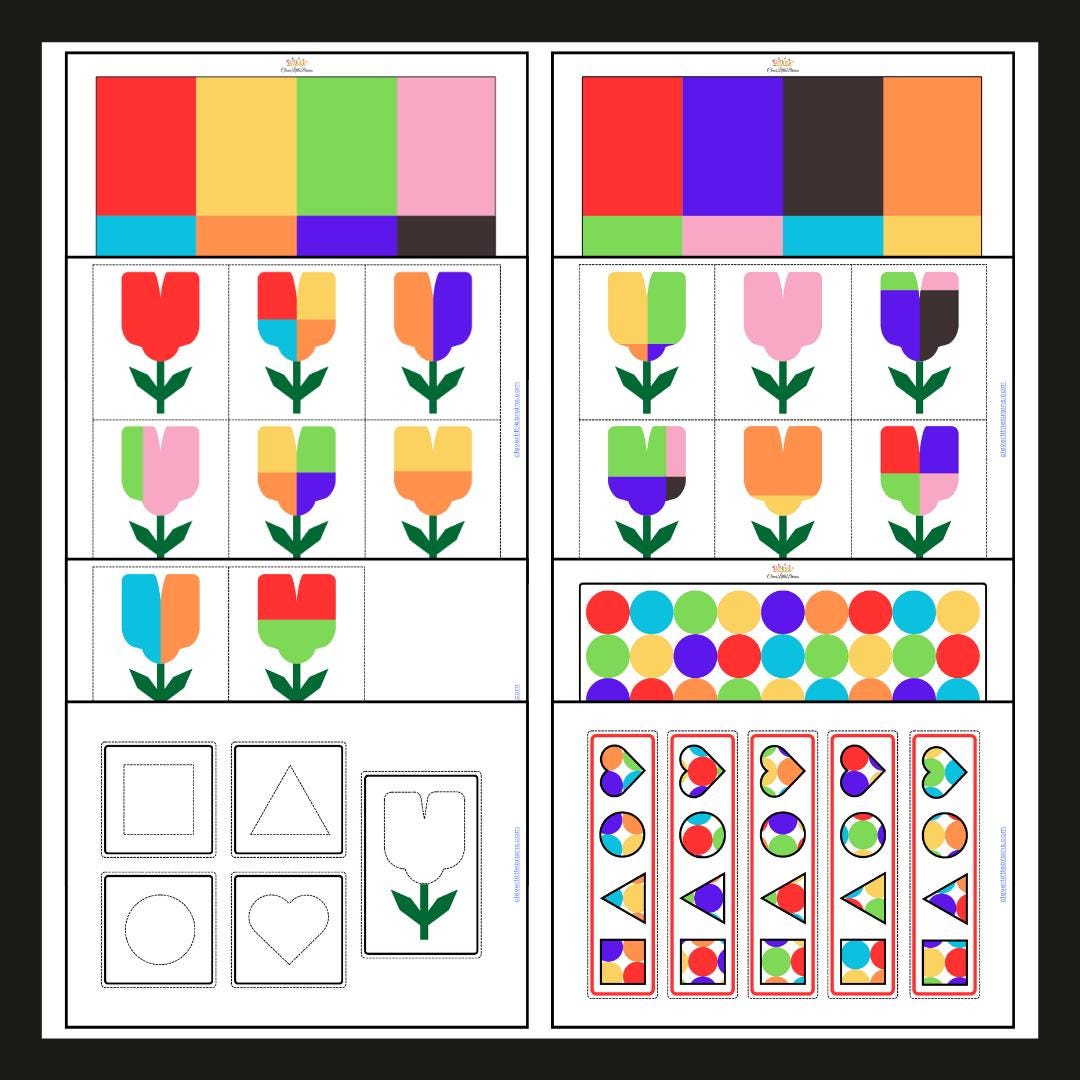Color Matching Flower Shape Activity | Improve Color Recognition & Fine ...