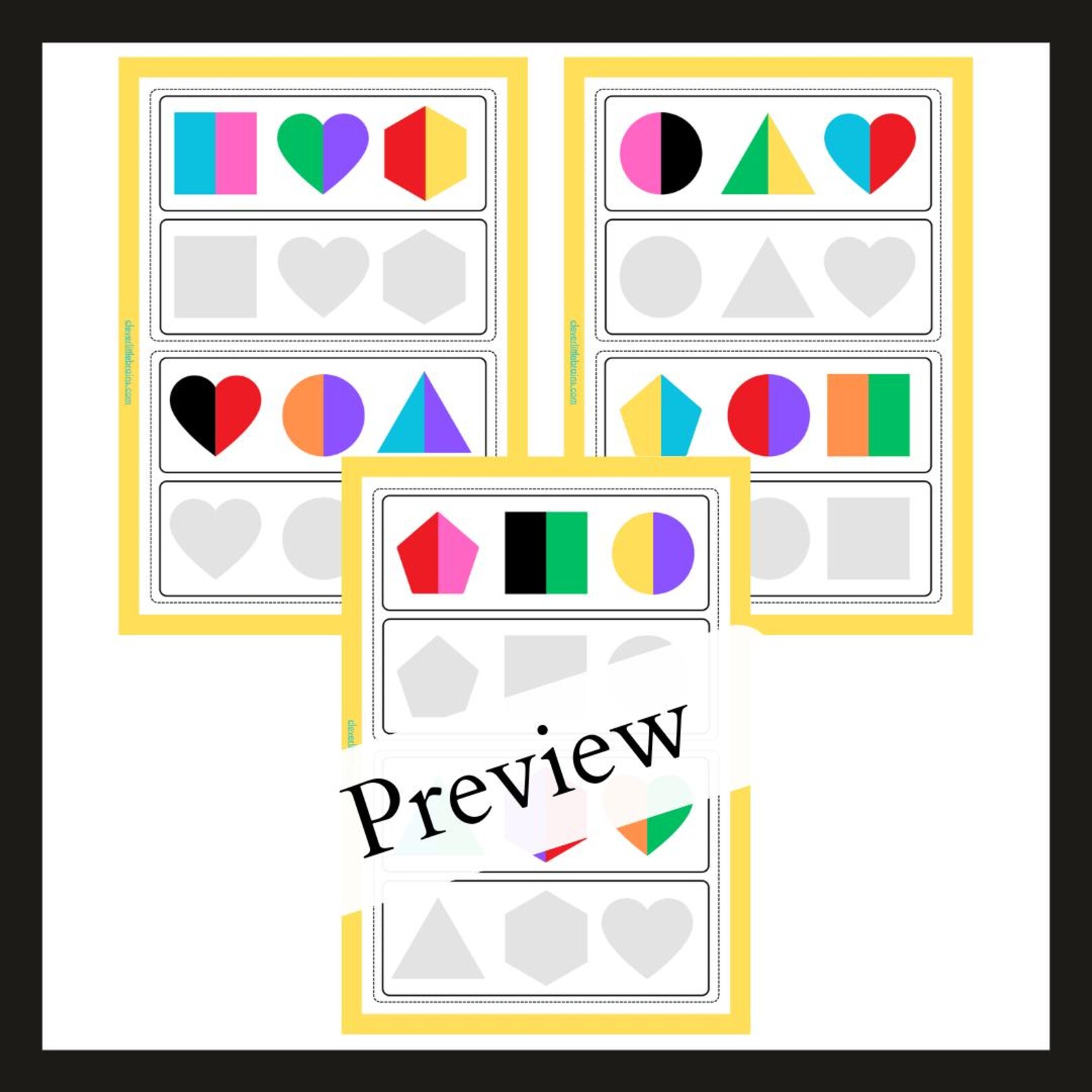 Color & Shape Matching Cards | Fun Symmetry Game for Kids | Educational ...