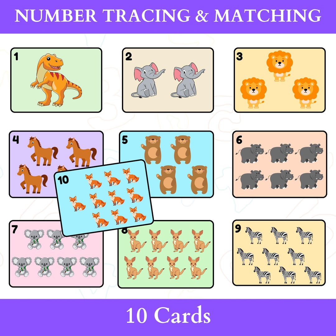 Number Tracing and Object Matching Activity | Objects Counting | 1 - 10 ...