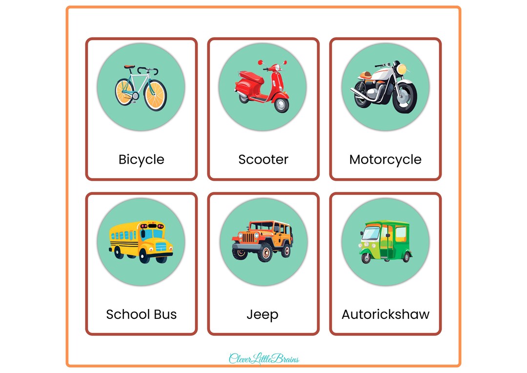 Road Transport Flashcards for Kids | Road Transport Names and Pictures ...