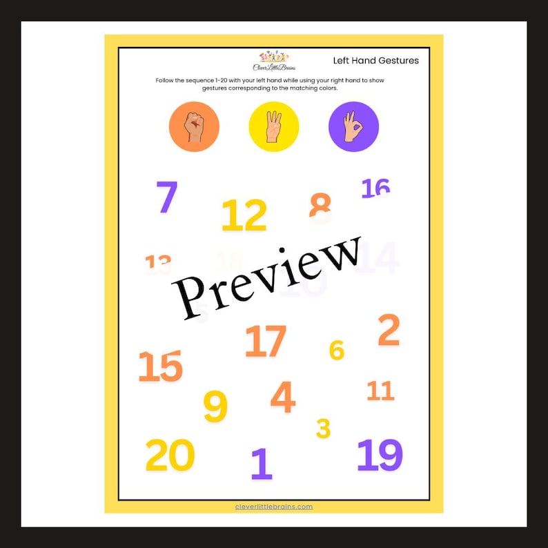 Number Sequencing & Hand Gesture Activity | Bilateral Coordination ...