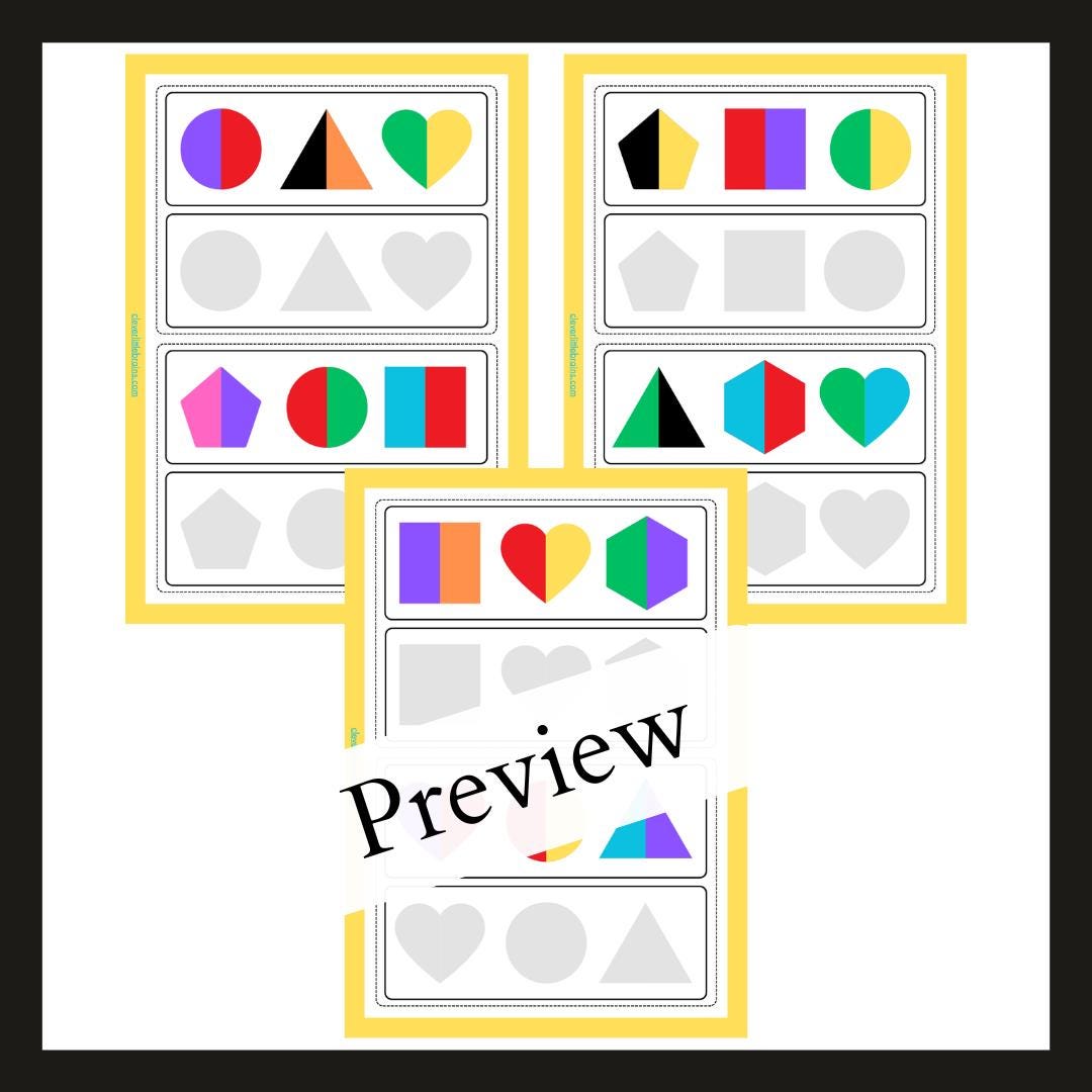 Color & Shape Matching Cards | Fun Symmetry Game for Kids | Educational ...