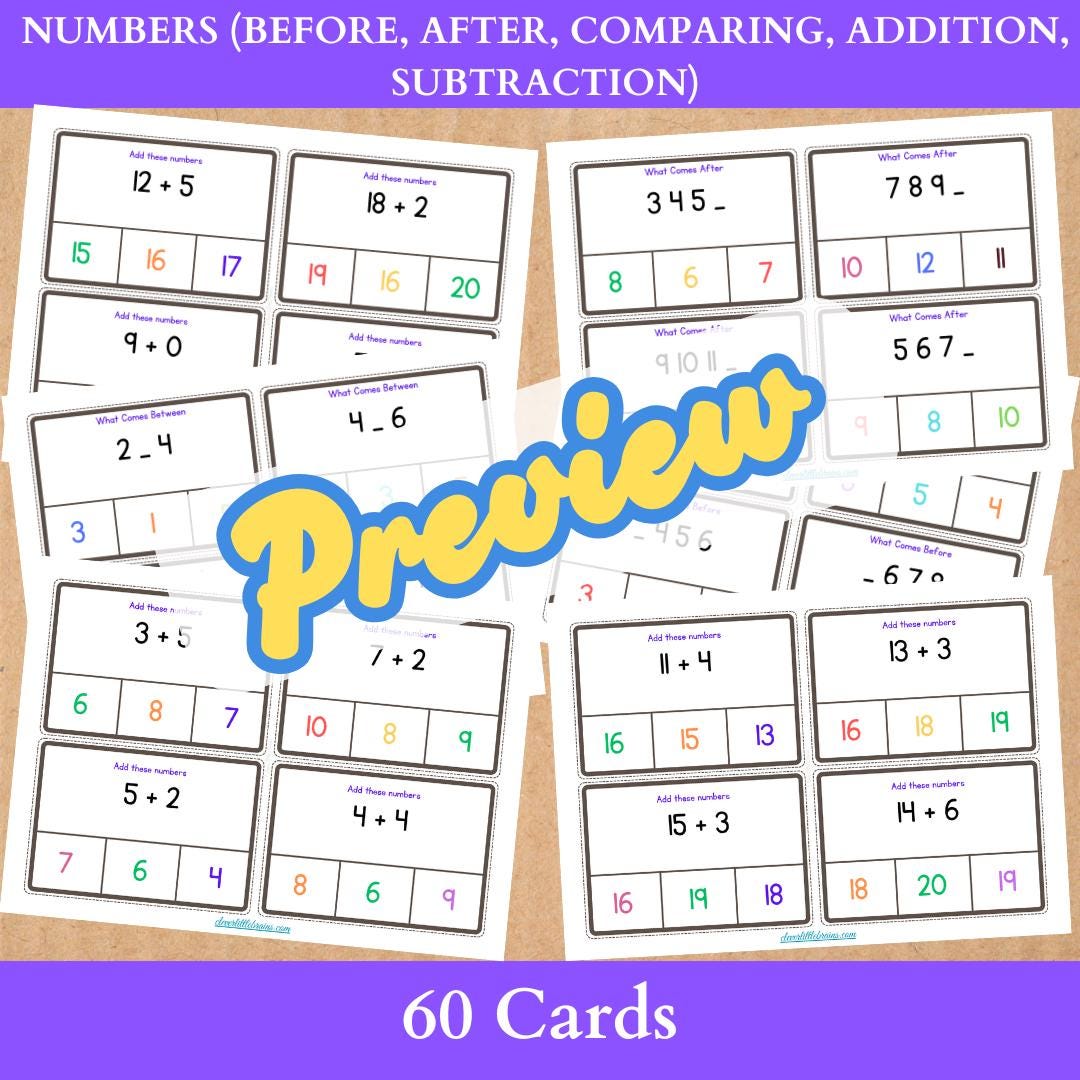 Numbers Activity Clip Cards | Number Sequencing | Addition ...