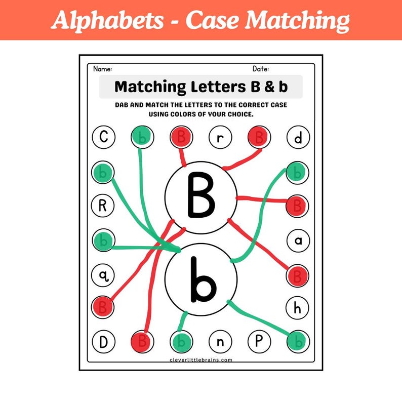 Alphabet Dab & Color Worksheets: Letter Recognition and Matching A-Z ...