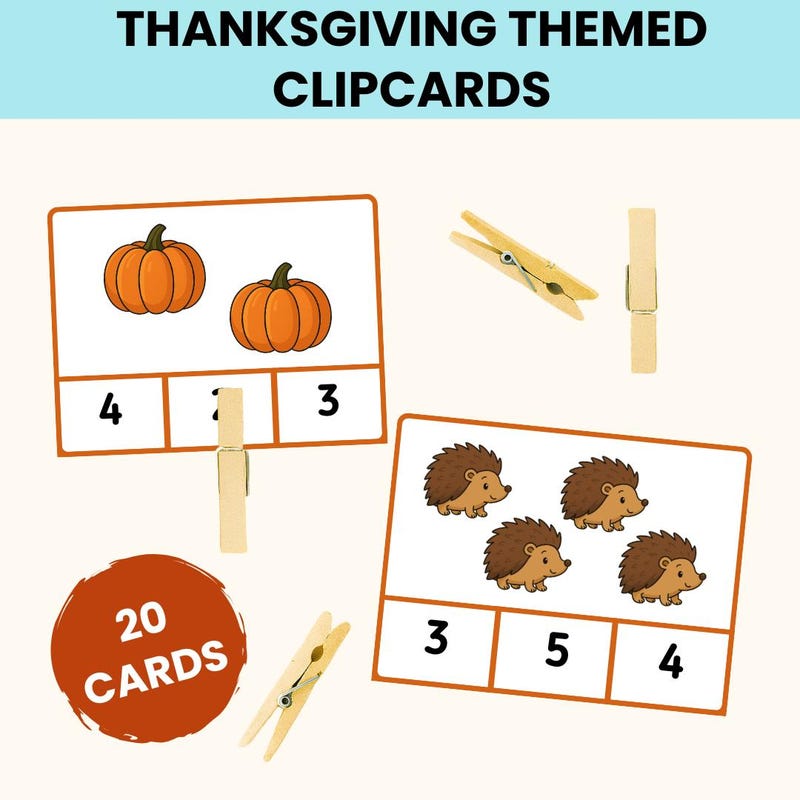 Count and Clip Cards - Etsy