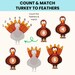 Count & Match Turkey to Feathers | Thanksgiving Math Activity | Fall ...