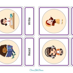 Action Verbs Flashcards | Montessori 3-part Nomenclature Action Verbs ...
