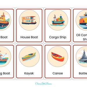 Water Transport Flashcards for Kids | Water Transport Vehicles Names ...