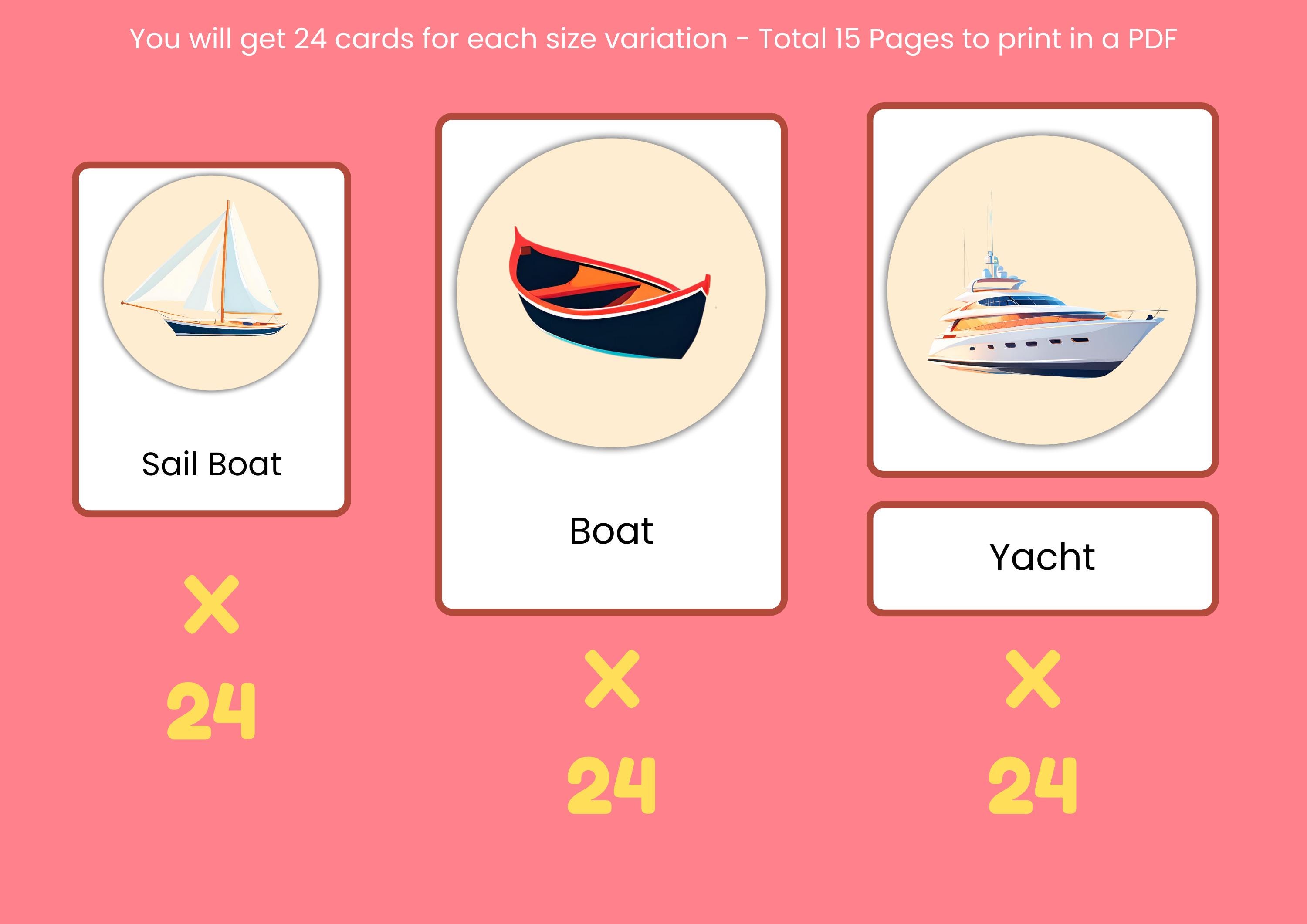 Water Transport Flashcards for Kids | Water Transport Vehicles Names ...