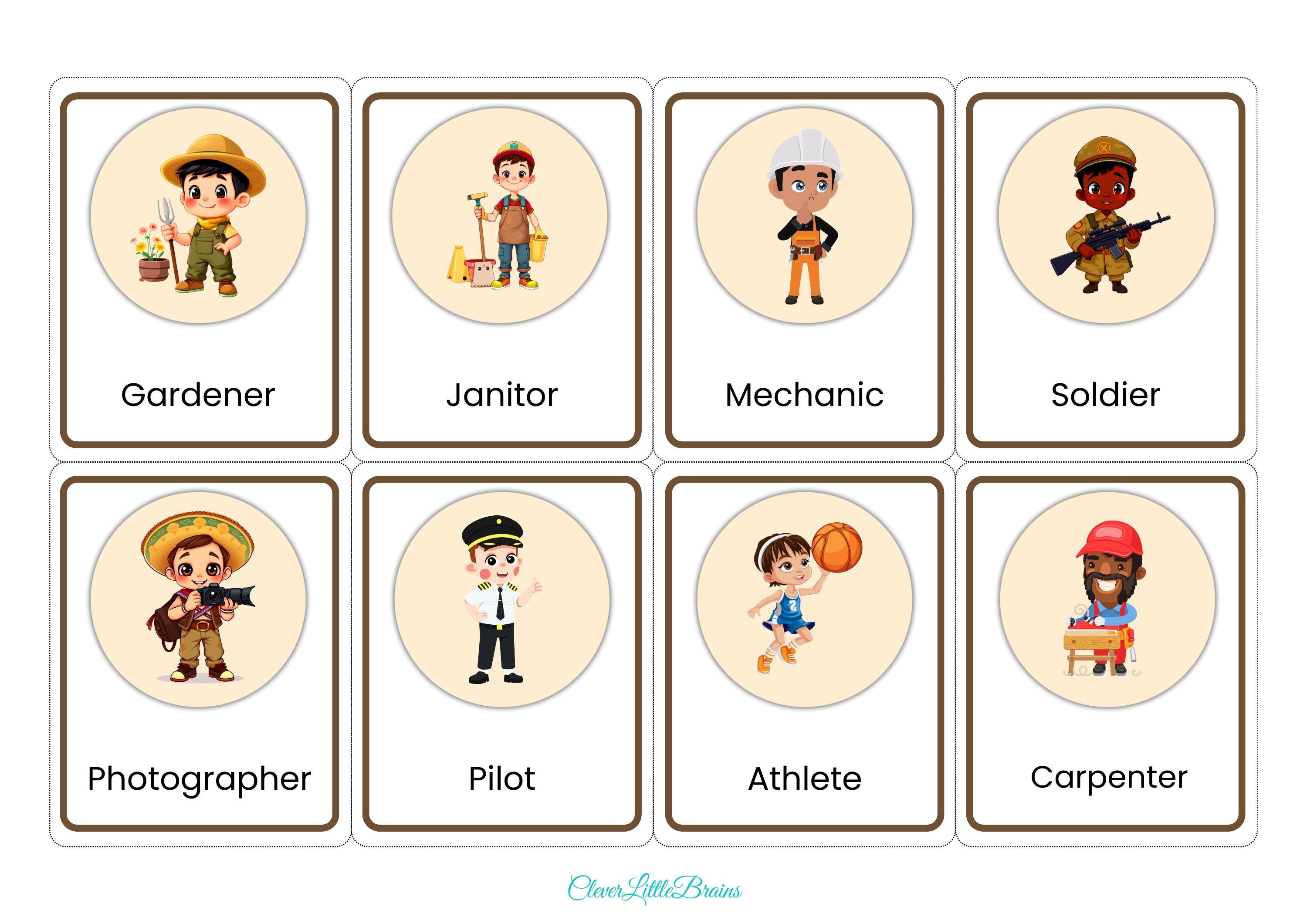 32 Profession Names Flashcards for Kids | Occupation Flashcards ...