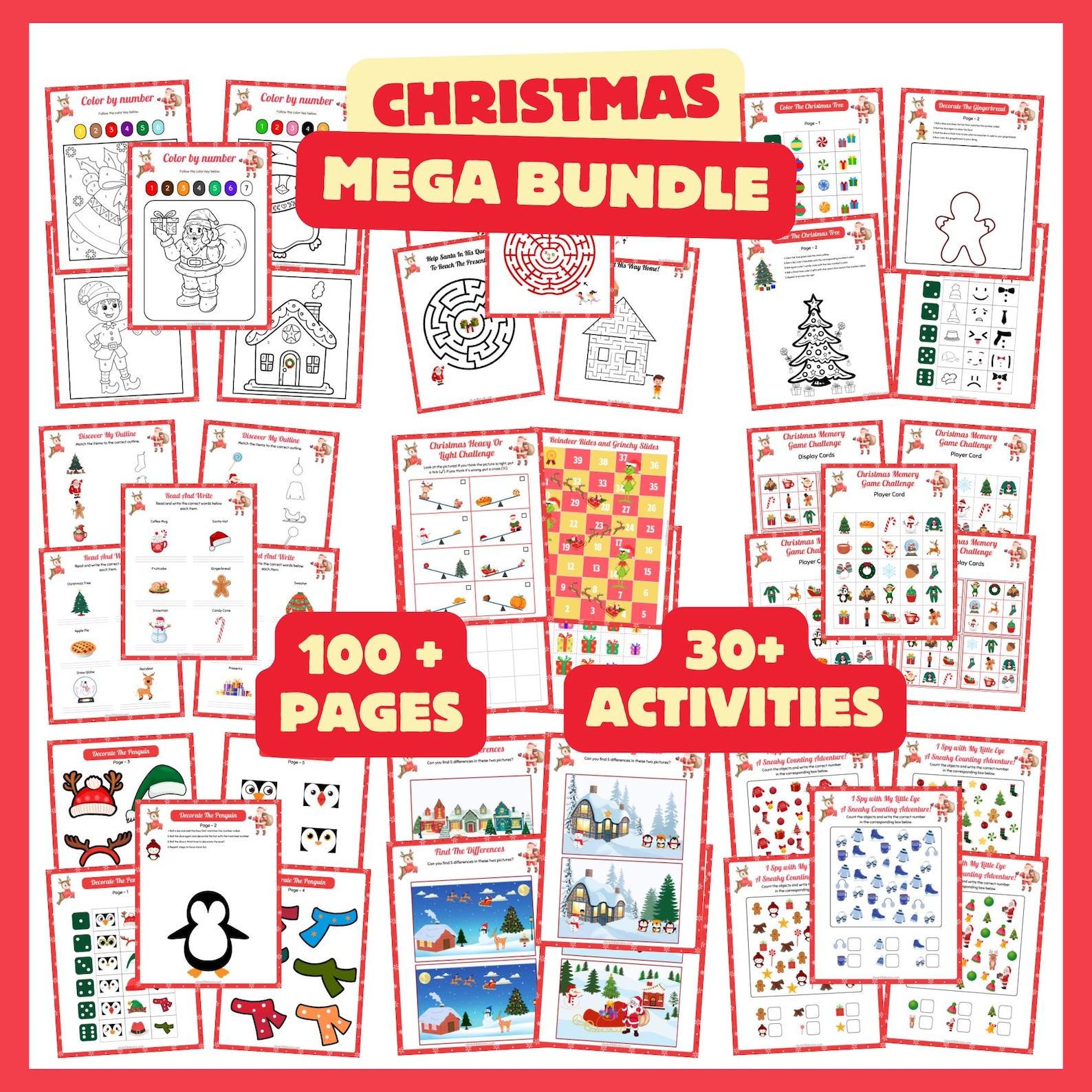 The Ultimate Christmas Mega Activities Bundle for Kids | 100+ Pages ...