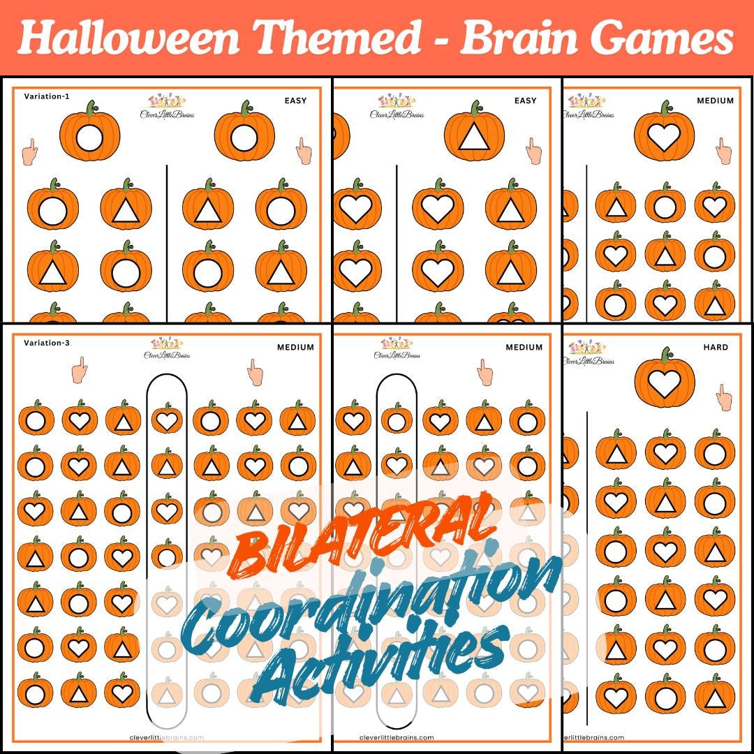 Halloween Themed Pumpkin Shape Match – Bilateral Coordination Game ...