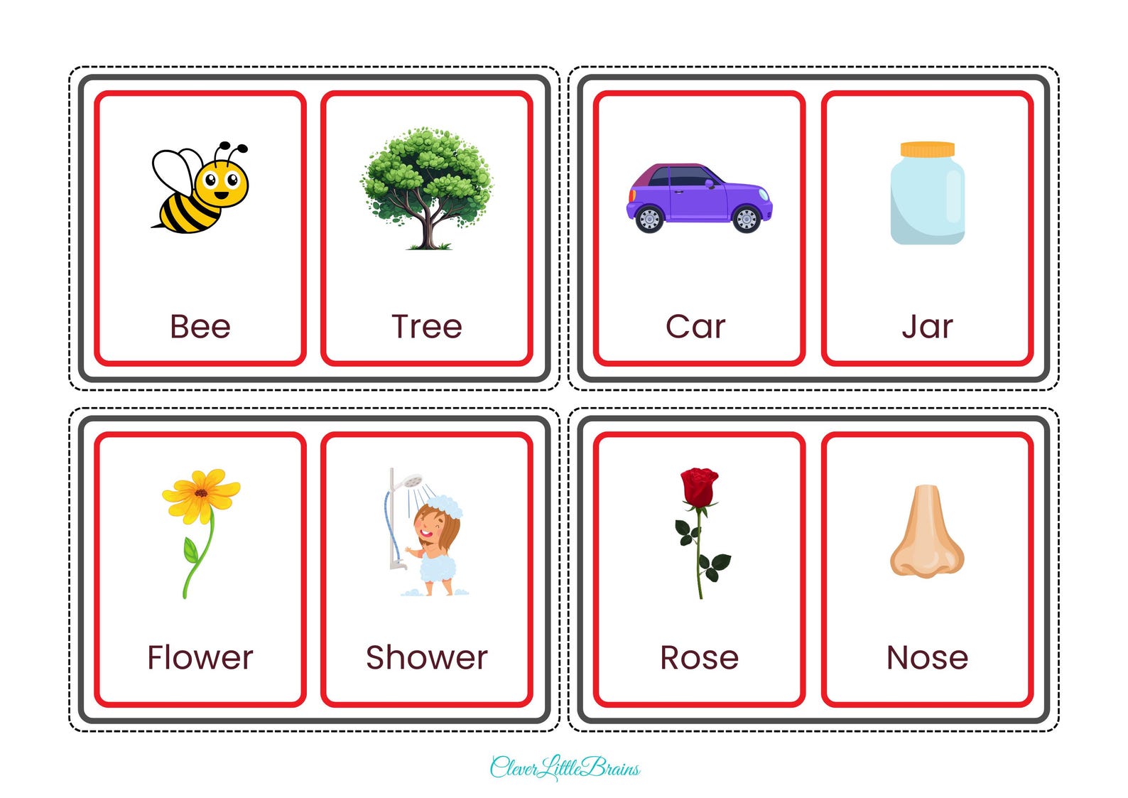 Rhyming Flashcards for Kids | Matching Rhyming Words With Pictures ...