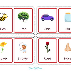 Rhyming Flashcards for Kids | Matching Rhyming Words With Pictures ...