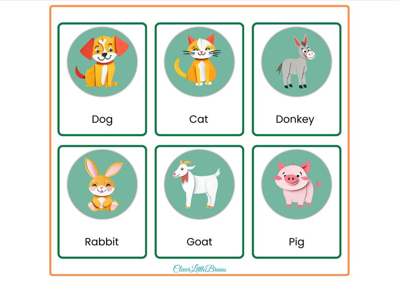 Domestic Animals Flashcards for Kids | Domestic & Farm Animals ...