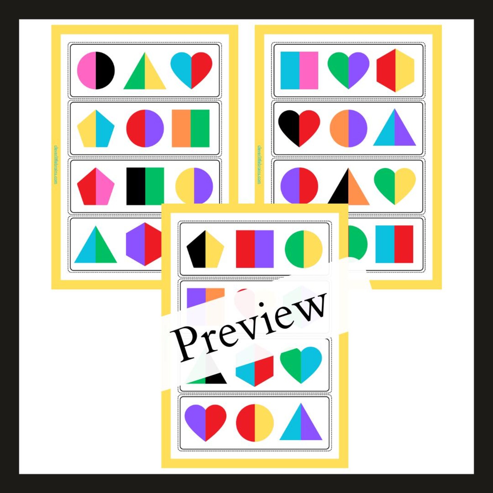 Color & Shape Matching Cards | Fun Symmetry Game for Kids | Educational ...