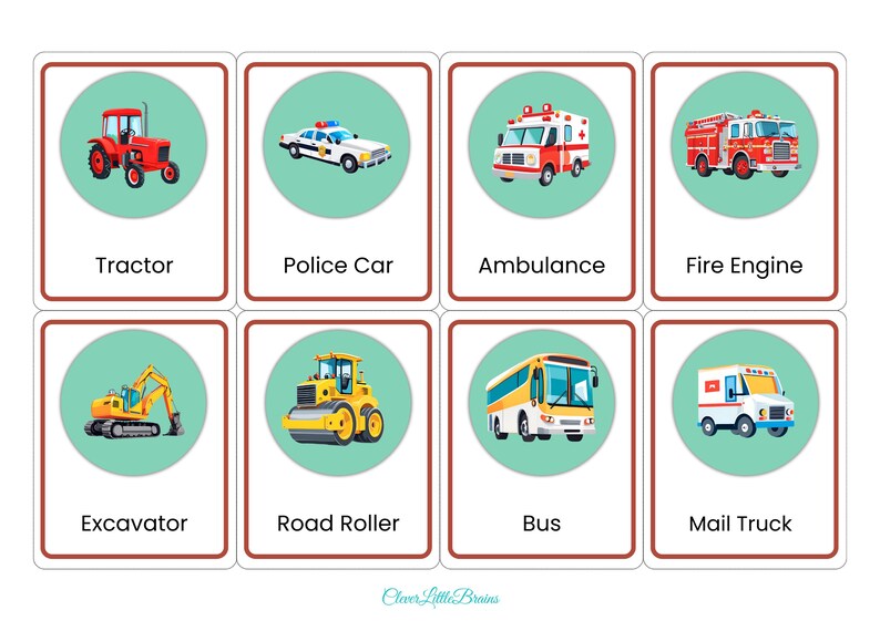 Road Transport Flashcards for Kids | Road Transport Names and Pictures ...
