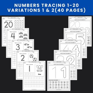 Pre-k Math Worksheets Bundle – 200 Printable PDF | Number Tracing ...